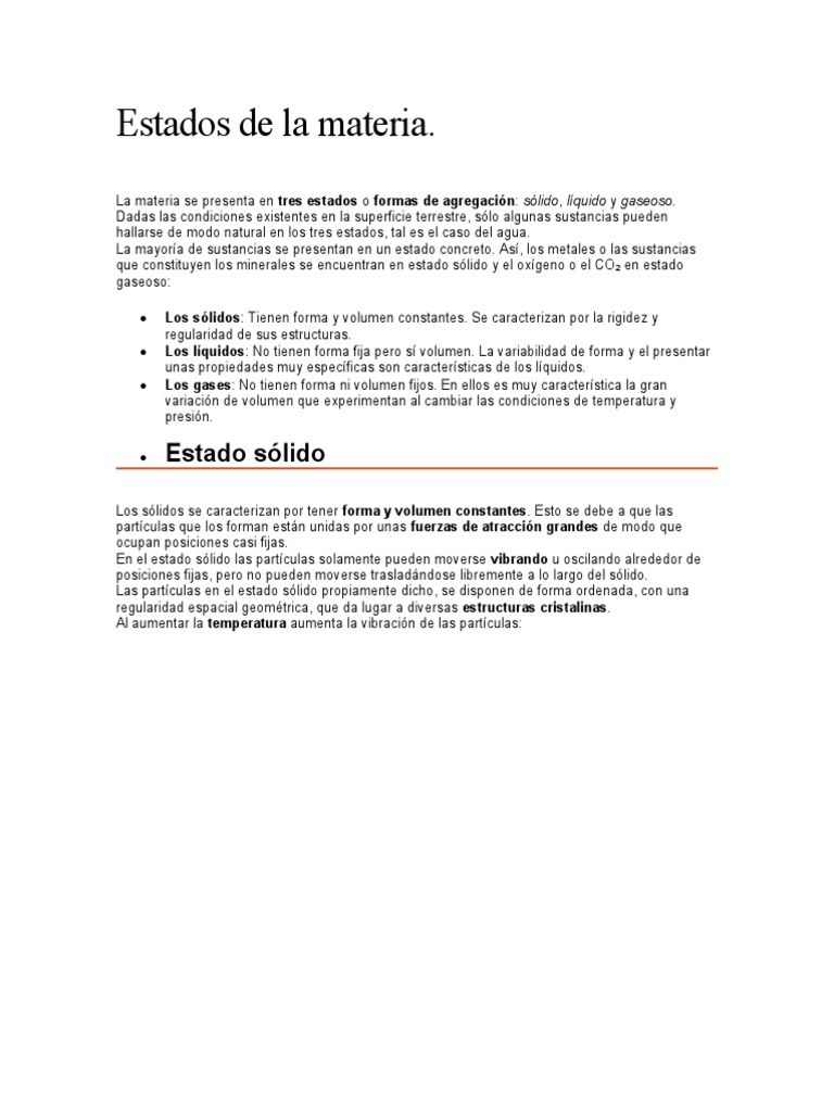 Estados de La Materia | PDF | Ciencias sociales