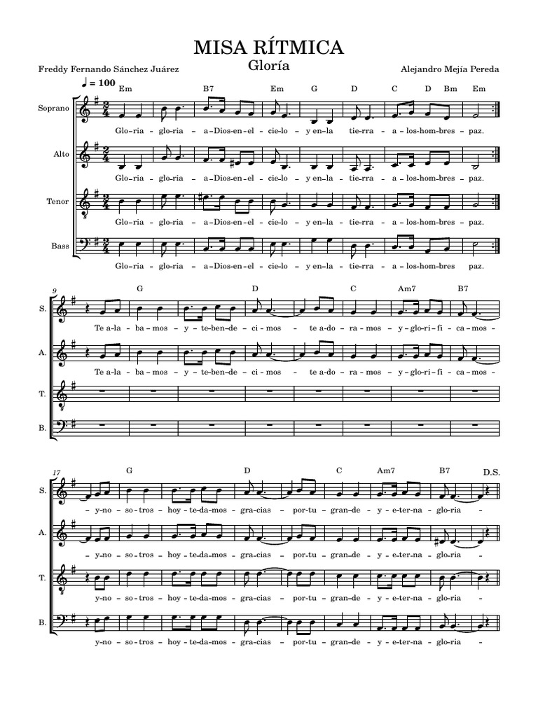 Gloria - Misa Ritmica | PDF | Misa (liturgia)
