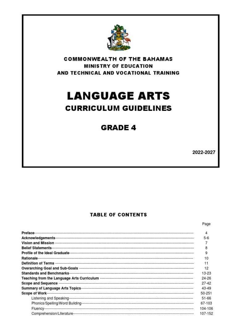 MOE Language Arts Grade 4 Document | PDF | Noun | Reading Comprehension