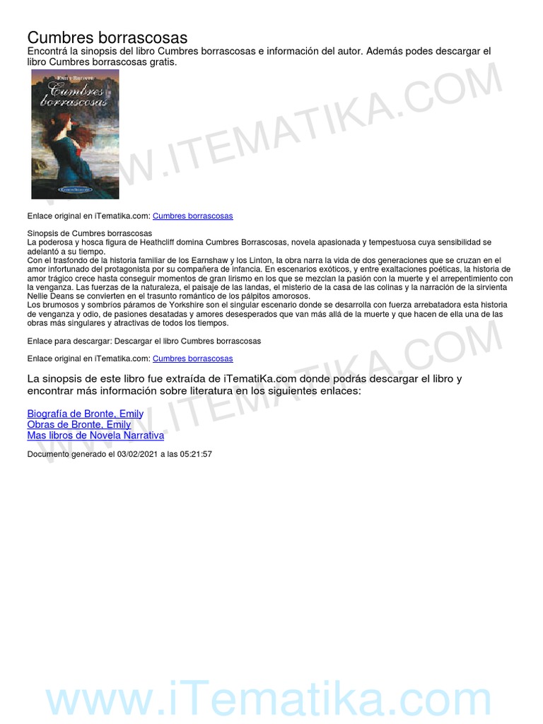 Itematika Cumbres Borrascosas | PDF | Clásicos | Ficción general