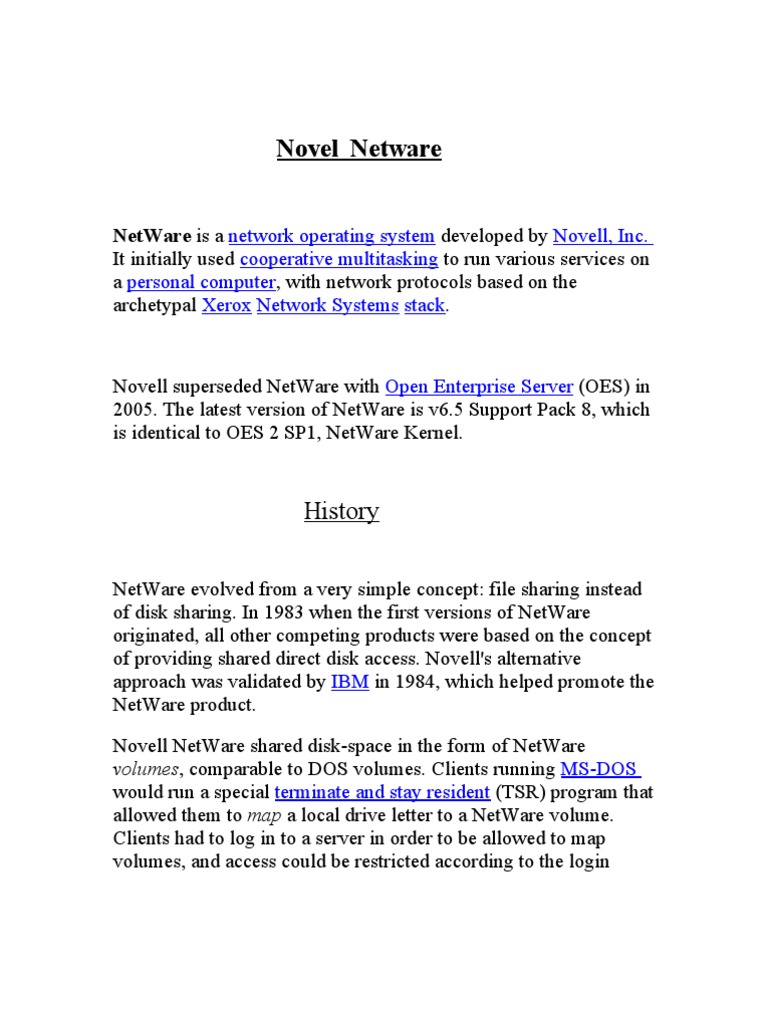 NetWare Is A Network Operating System Developed by Novell | PDF | Osi Model | Computer Network