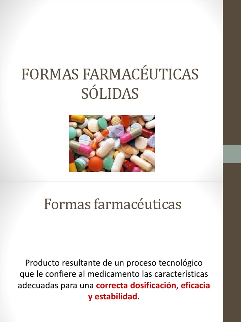 Formas Farmaceuticas Solidas | PDF | Tableta (Farmacia) | Medicamentos ...