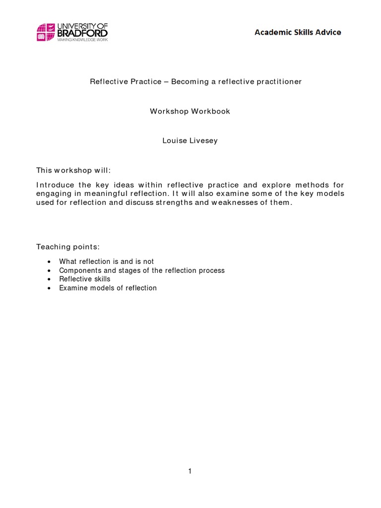 What Reflection Is and Is Not - Components and Stages of The Reflection ...