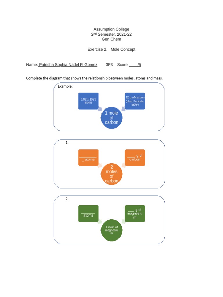 Exercise 2. Mole Concept | PDF
