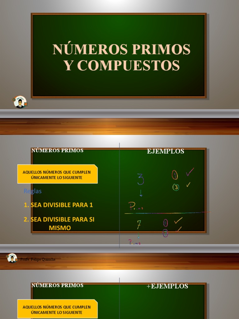 Características y ejemplos de números primos y compuestos | PDF