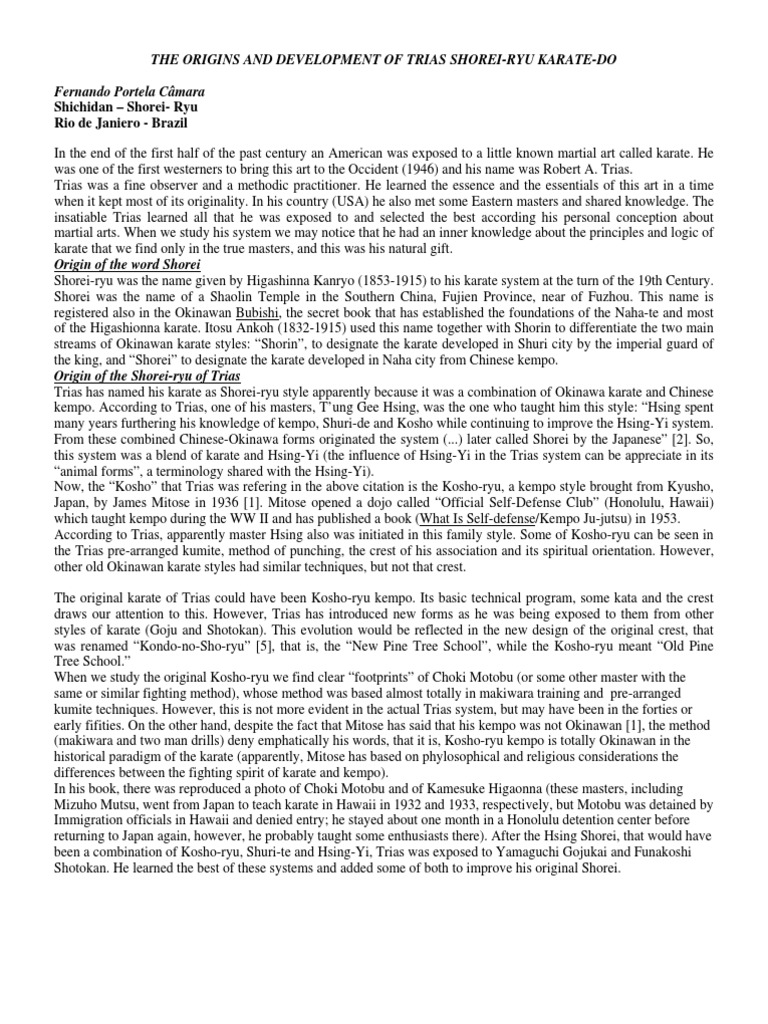 Shichidan - Shorei-Ryu Rio de Janiero - Brazil | PDF | Karate | Shotokan
