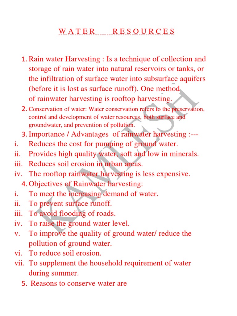 Water Resources Notes PDF | PDF | Groundwater | Irrigation