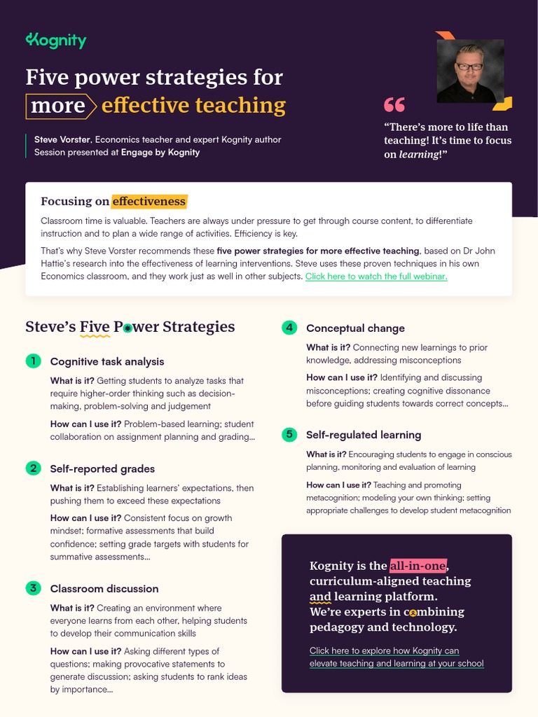 5 Power Strategies 1 Pager Link | PDF | Teaching Method | Learning