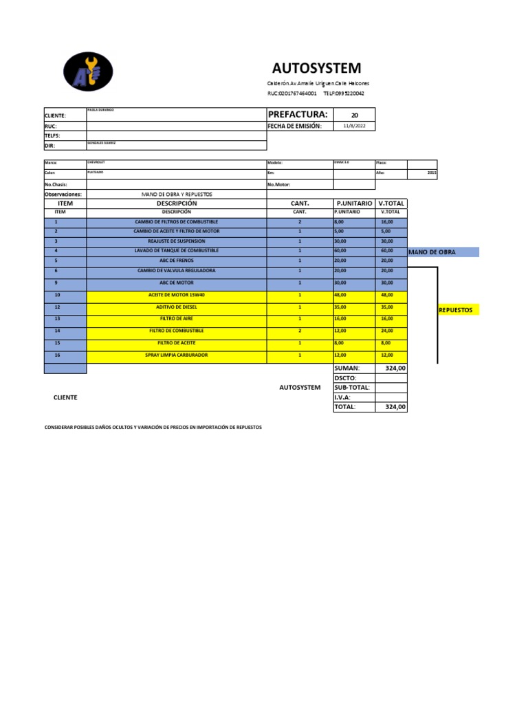 Proforma 20 Paola Durango | PDF | Coche | Estilos de carrocería