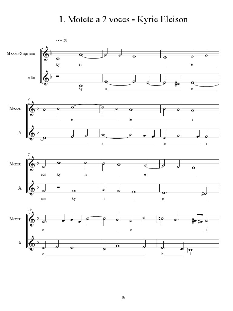 Motete A 2 Voces - Kyrie Eleison-1 | PDF | Oración Cristiana | Liturgia ...