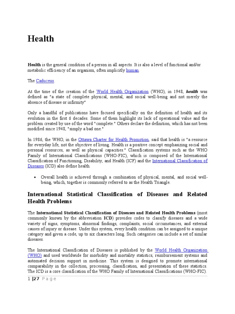 Health: International Statistical Classification of Diseases and ...