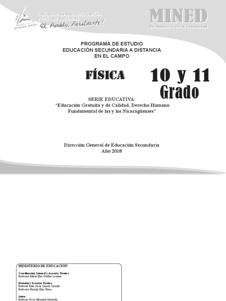 Física (10 y 11 Grado) | PDF | Aprendizaje | Método de enseñanza