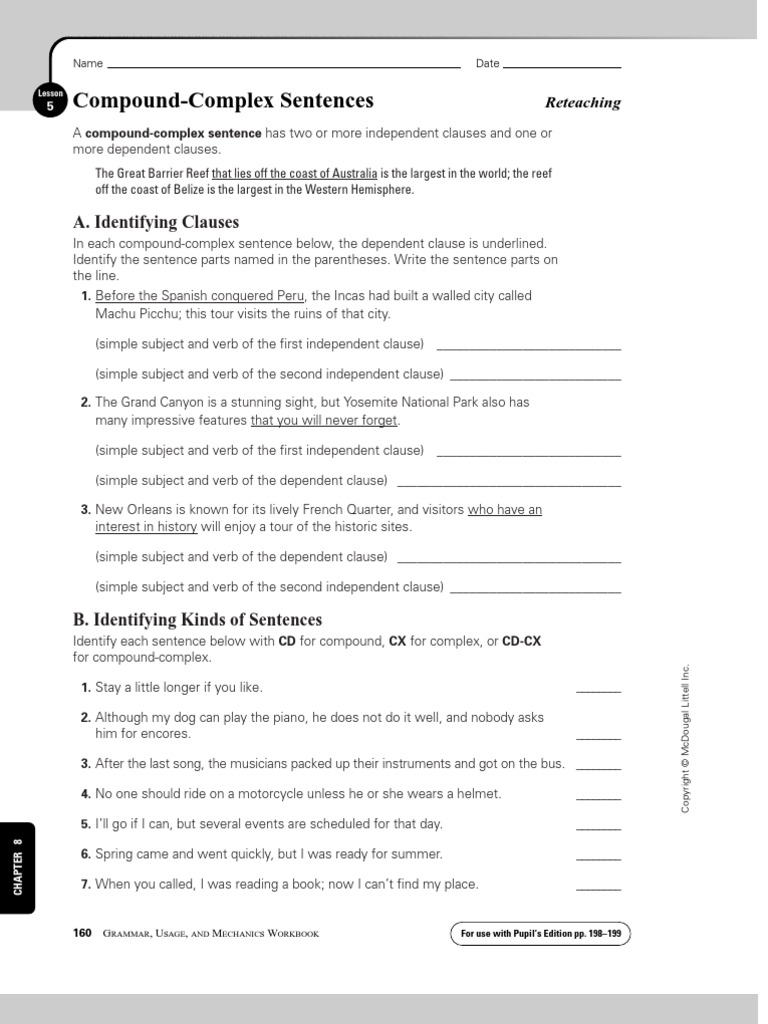 7th Compound-Complex Sentences | PDF | Rules | Syntax