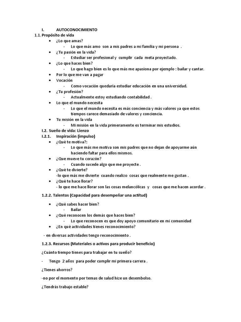 Ejercicios de Autoconocimiento | PDF | Crecimiento personal y profesional