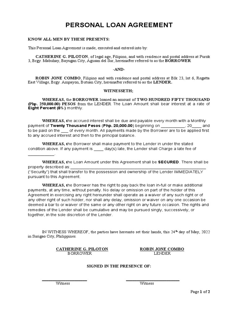 Borrow Money Agreement | Download Free PDF | Loans | Interest Borrow Money Agreement | Download Free PDF | Loans | Interest