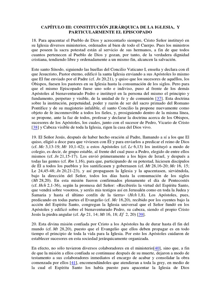 Constitucion Dogmática, Lumen Gentium | PDF | Iglesia Católica | obispo