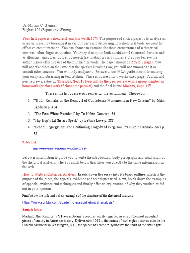Rhetorical Analysis Assignment | PDF | Rhetoric | Essays