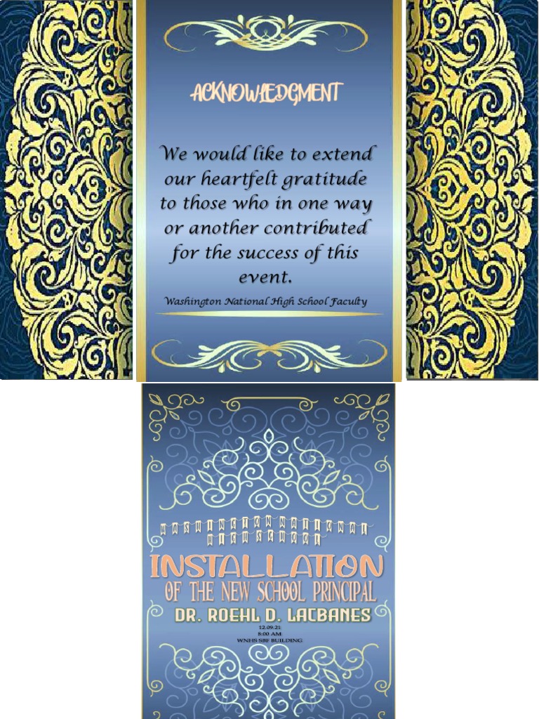 Installation Program for New Principal | PDF