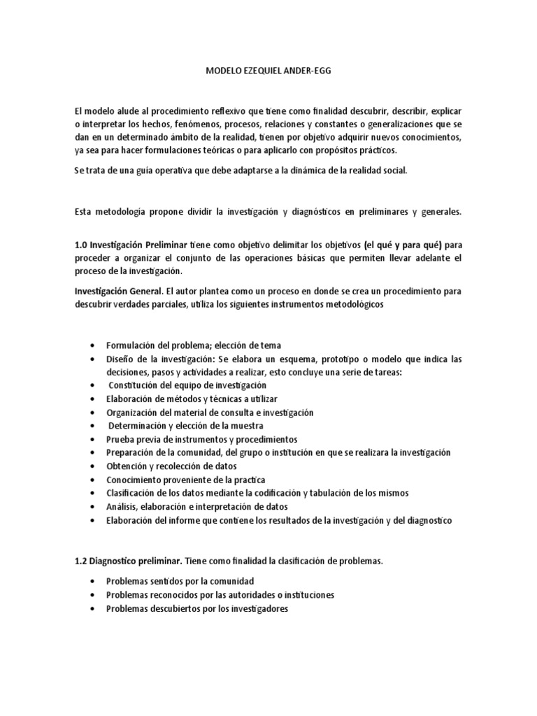 Modelo Ander-Egg | PDF | Conocimiento | Diseño