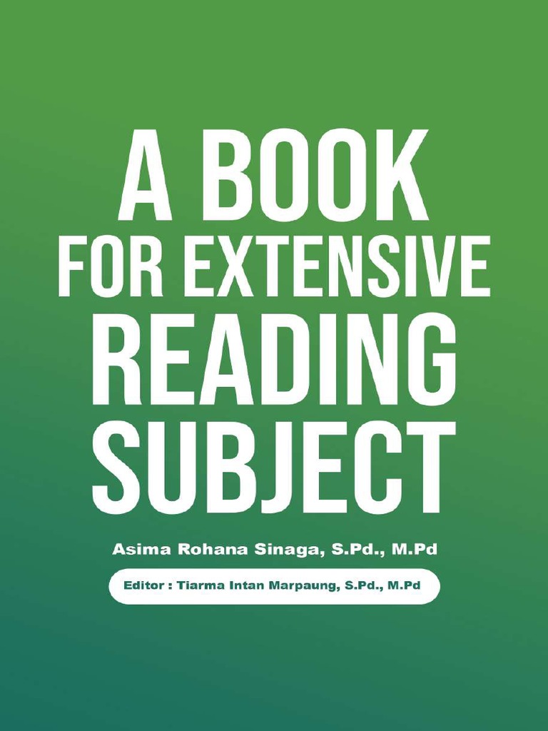 A Book For Extensive Reading Subject | PDF | Reading Comprehension ...