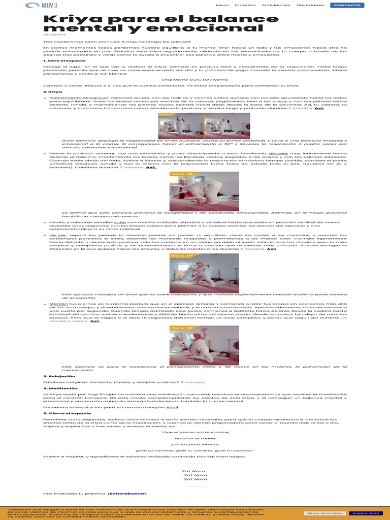 Kriya para El Balance Mental y Emocional - Mov3 | PDF | Meditación | Cookie HTTP