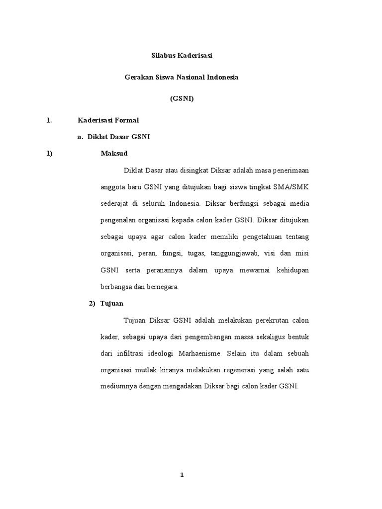 Silabus Gsni | PDF