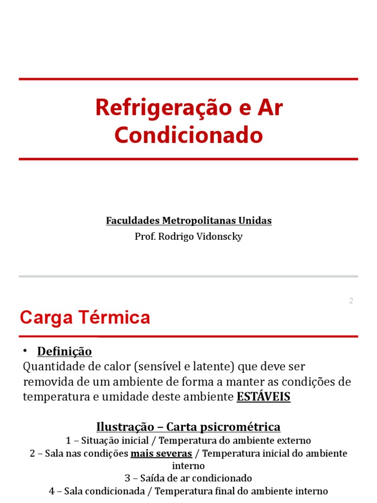 Cálculo de Carga Térmica em Ambientes | PDF | Calor | Condução térmica