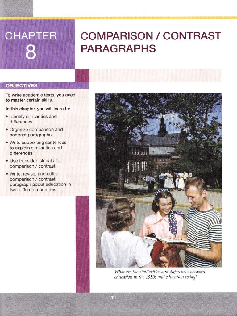 Ch. 8 Comparison & Contrast Paragraphs - From Paragraphs To Essays 4th ...