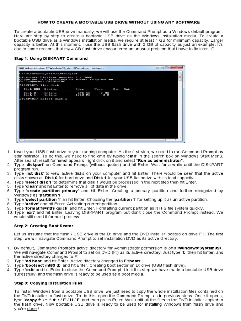 Create Bootable USB Drive Guide | PDF | Booting | Usb Flash Drive