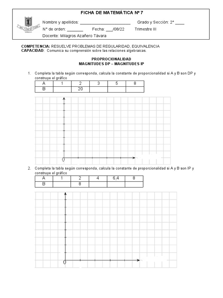 Ficha 7 Proporcionalidad | PDF