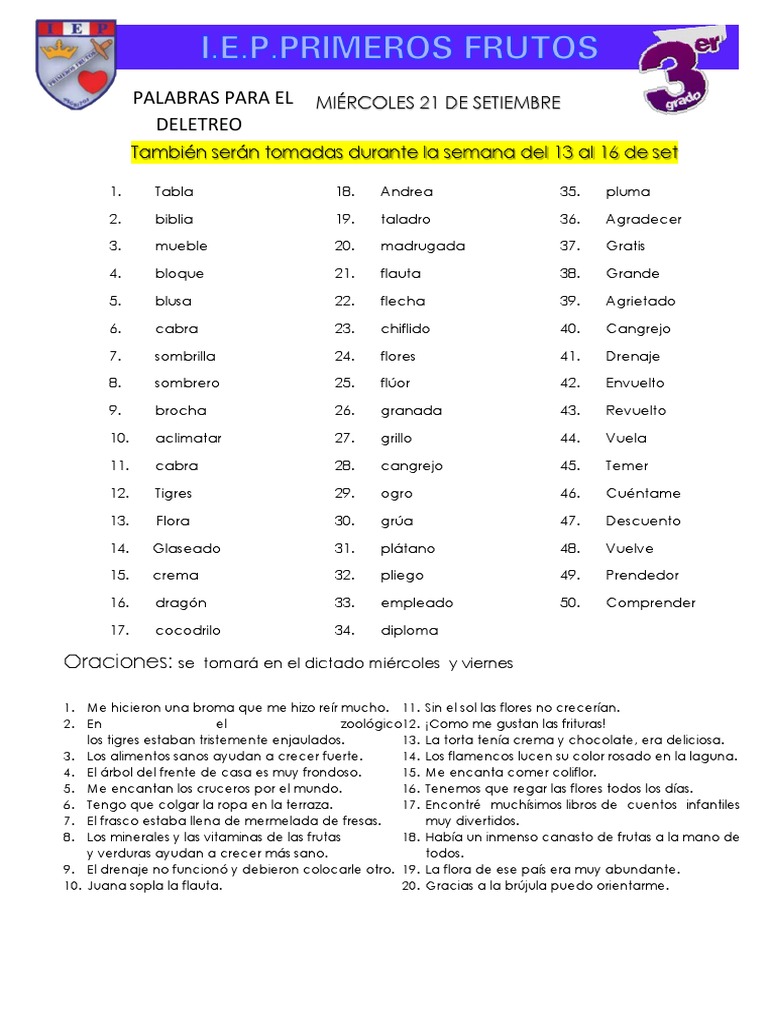 PALABRAS PARA EL DELETREO-set | PDF