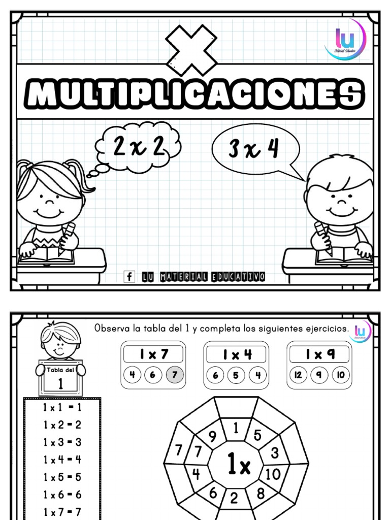 Tablas de multiplicar: Documento con ejercicios y tablas de ...