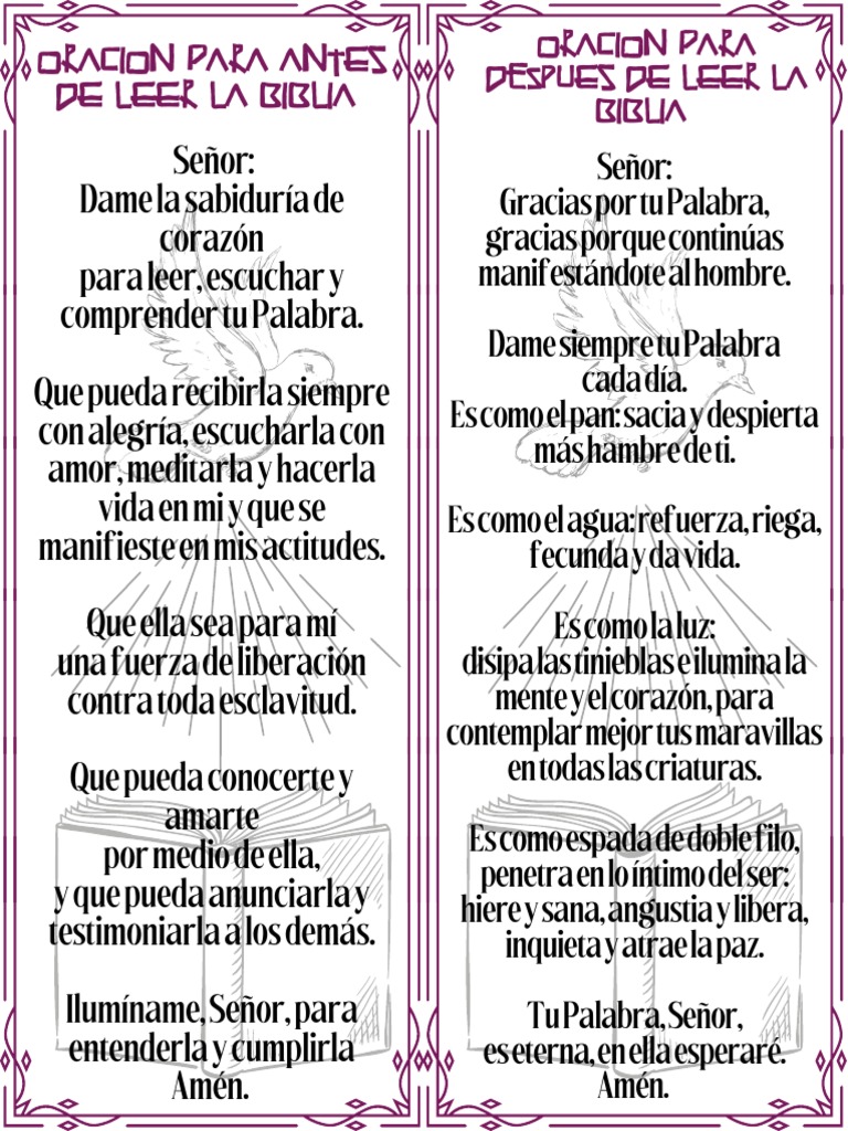 Oracion para Despues de Leer La Biblia | PDF