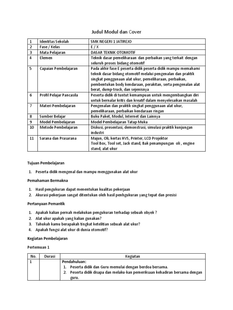 Contoh Modul Ajar | PDF