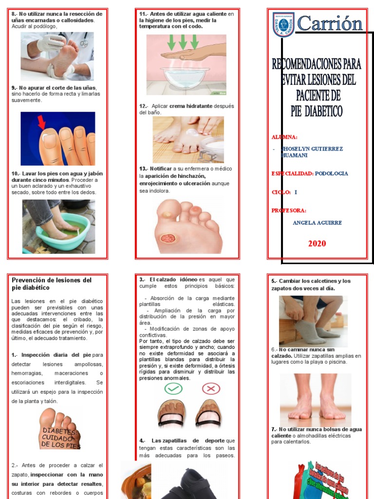 Triptico de La Recomedacion para Evitar Lesiones para El Paciente de ... Triptico de La Recomedacion para Evitar Lesiones para El Paciente de ...