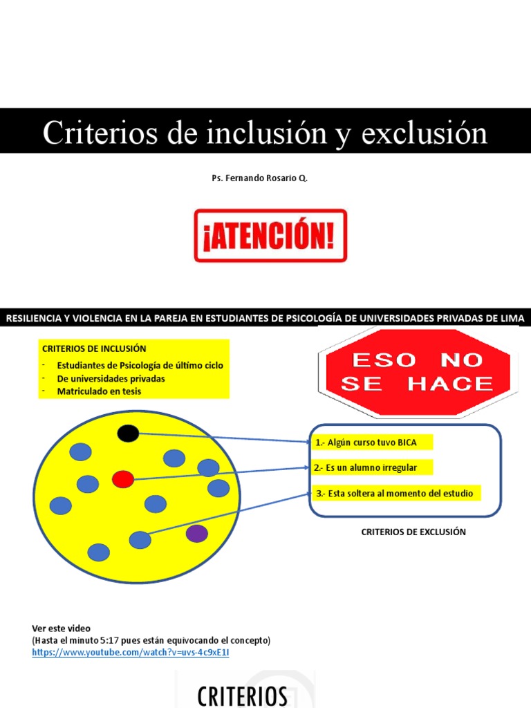 Criterios de Inclusión y Exclusión 2 | PDF