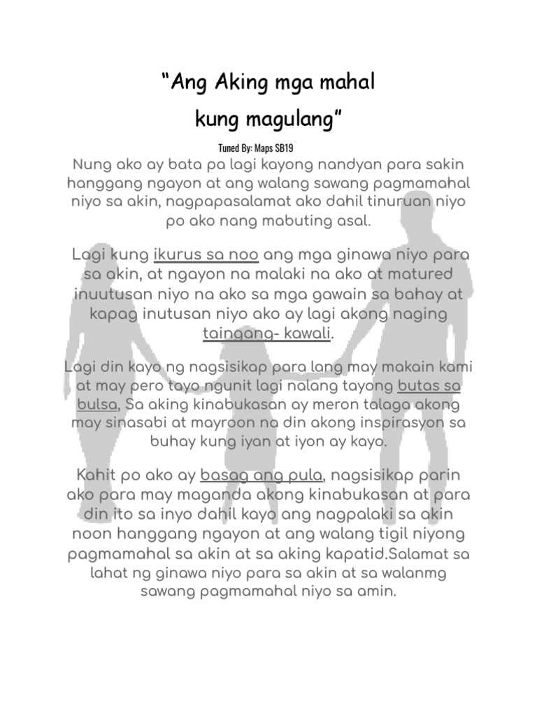 "Ang Aking Mga Mahal Kong Magulang | PDF