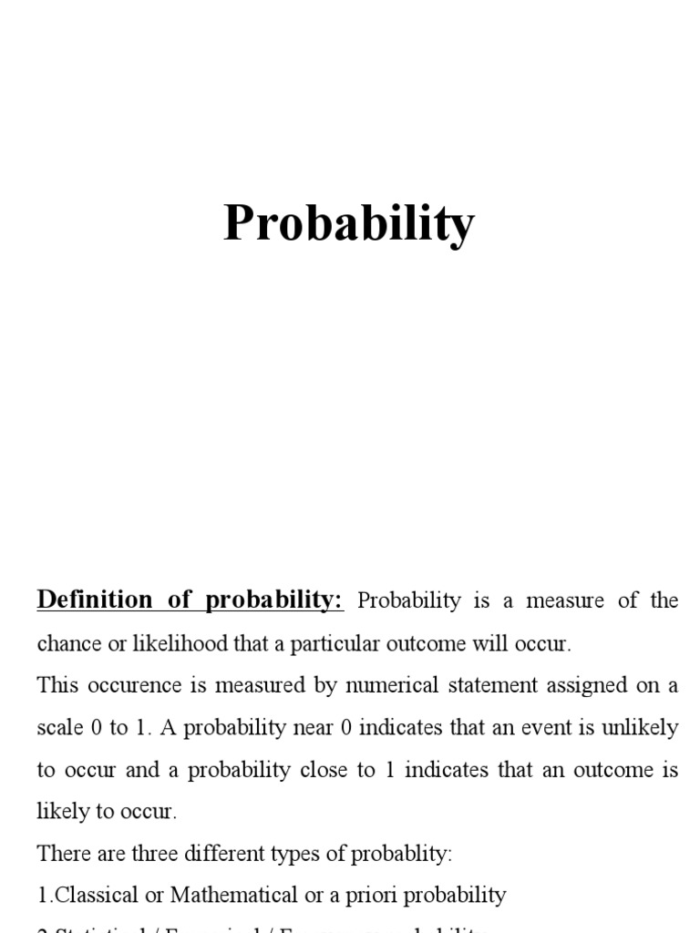 Lecture 7 (Probabilty) | PDF | Probability | Experiment