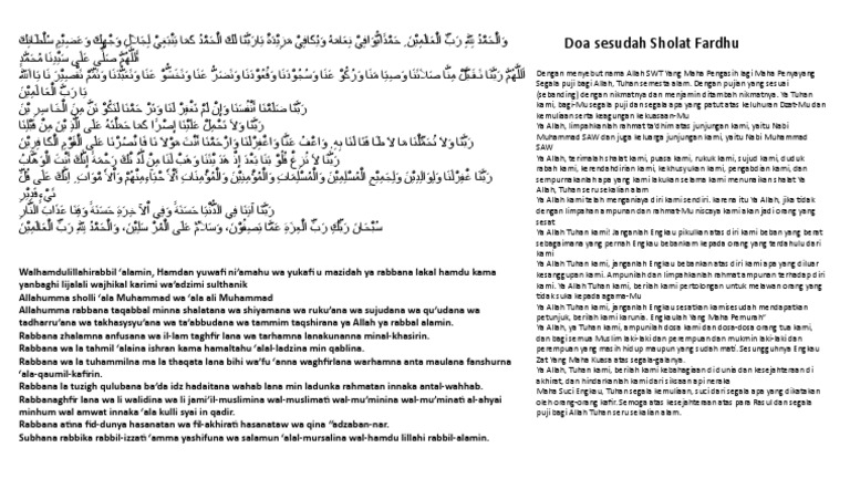 DOA SELESAI SHOLAT FARDHU | PDF