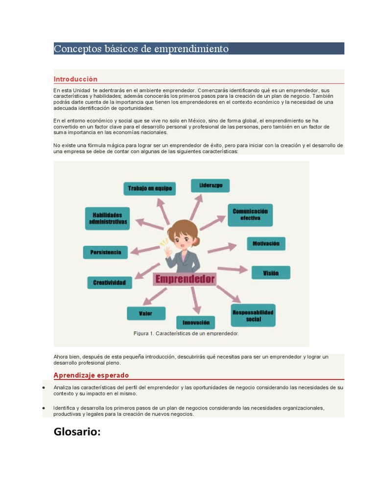 Conceptos Básicos de Emprendimiento Lectura | PDF | Iniciativa empresarial | Economias