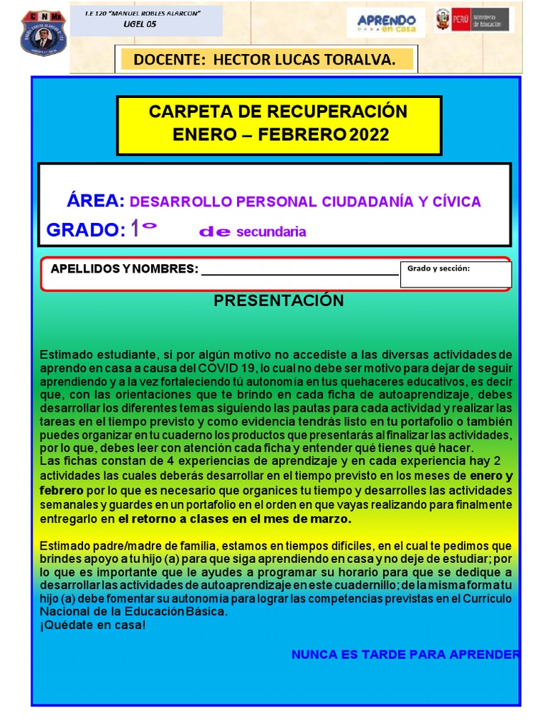 DPCC Grado Primero Carpeta de Recuperacion . | PDF | Discriminación | Las emociones