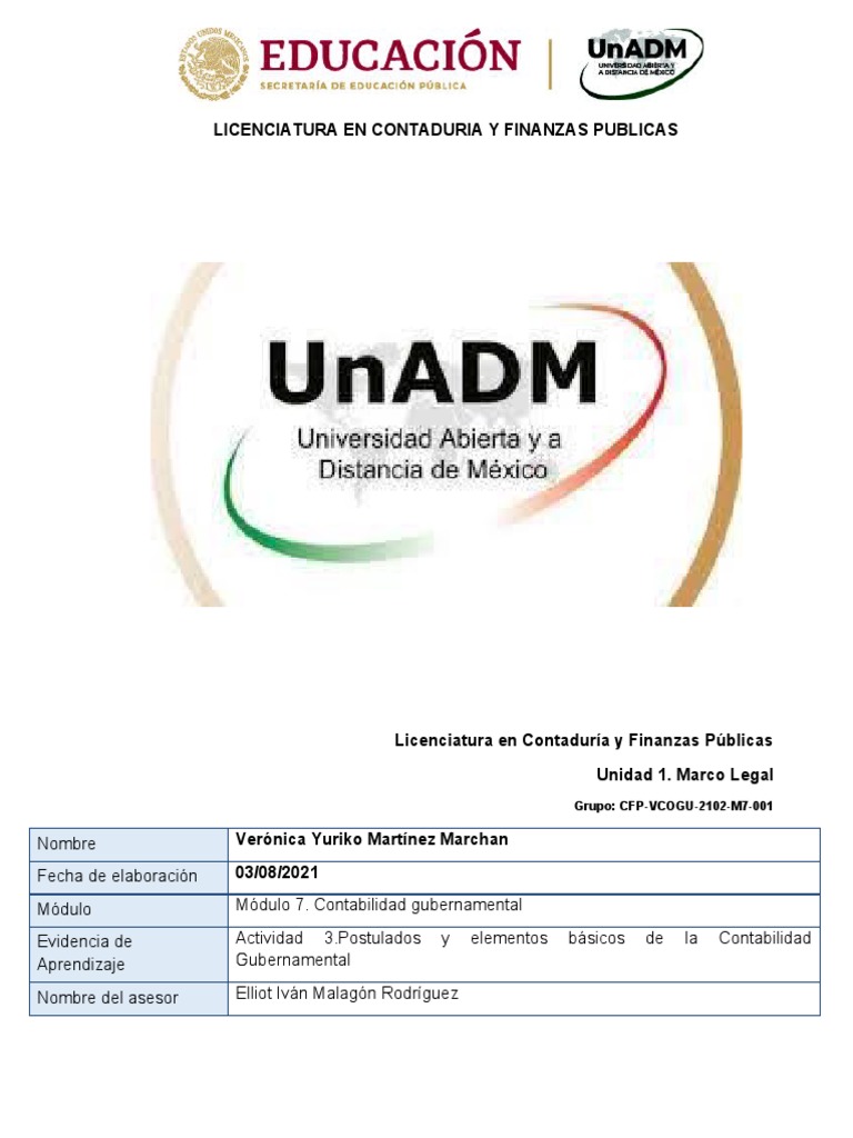 M7 U2 A3 VYMM CuadroPostulados | PDF | Contabilidad | Devengo