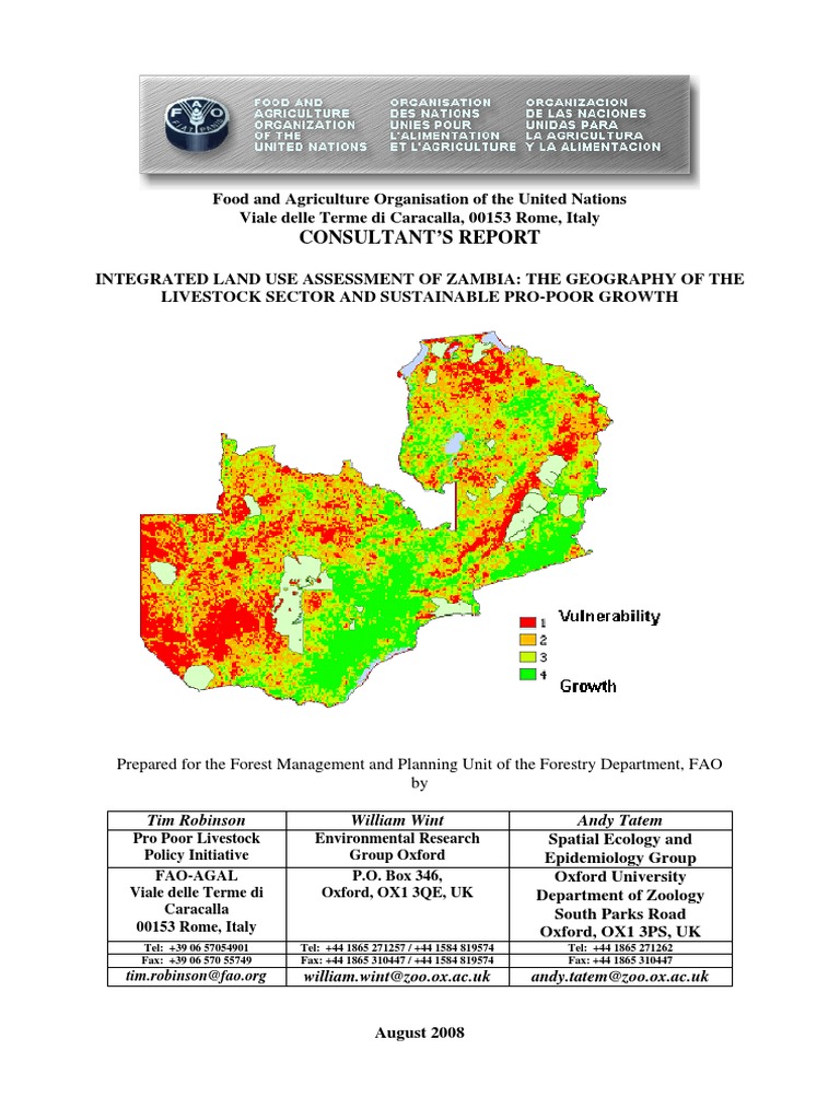 FAO - Consultancy Report - Land Use Assessment of Zambia | PDF ...