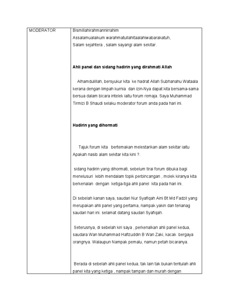 Teks MODERATOR | PDF