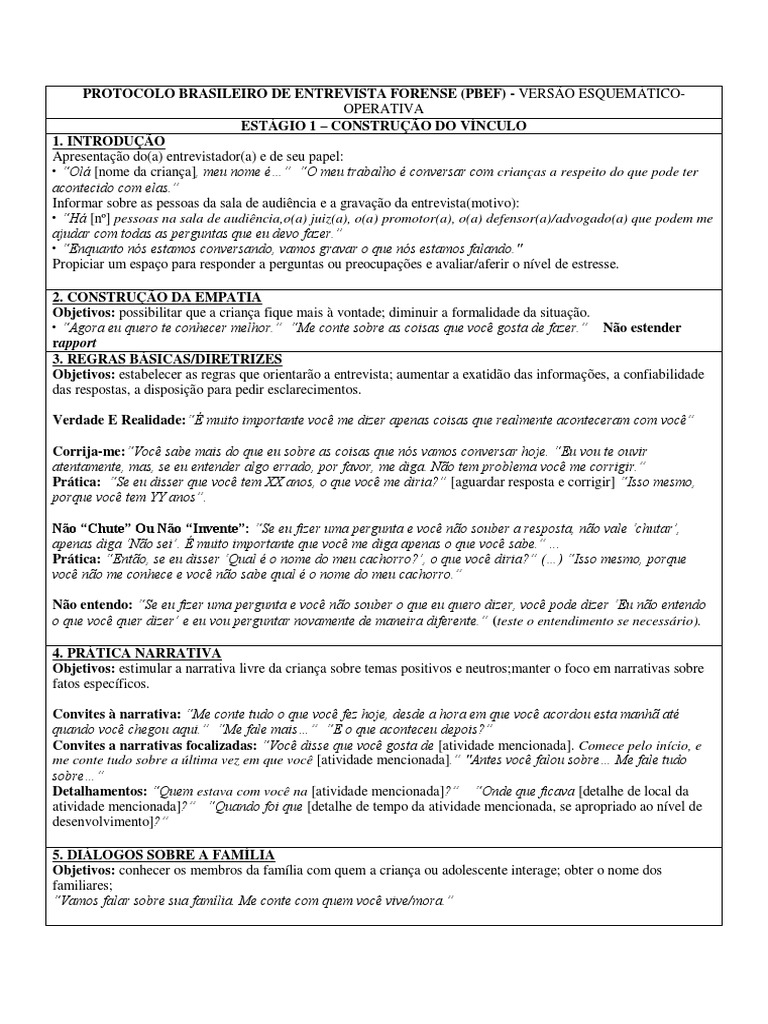 PBEF - Versão Esquematico Operativo | PDF | Entrevista | Família