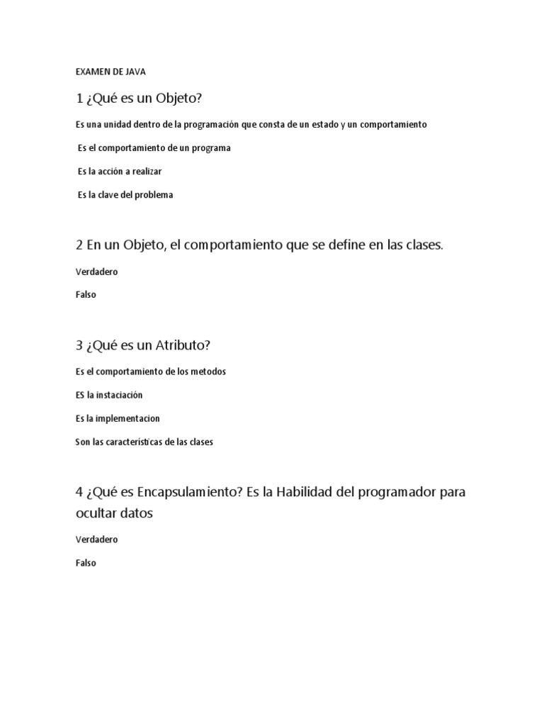 Examen de Java | PDF | Herencia (Programación Orientada a Objetos) | Java (lenguaje de programación)