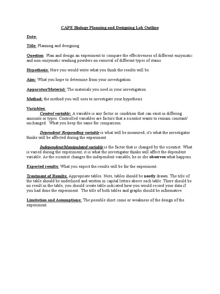 CAPE Enymatic and Non-Enzymatic Soaps Planning and Designing Lab ...