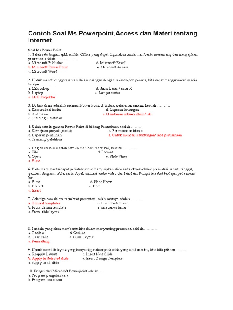 Contoh Soal Ms | PDF