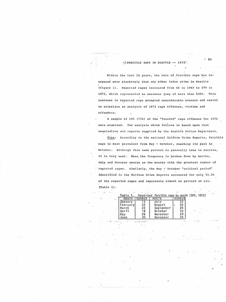 Ted Bundy - Seattle Rape Study, 1972 | PDF | Rape | Prosecutor