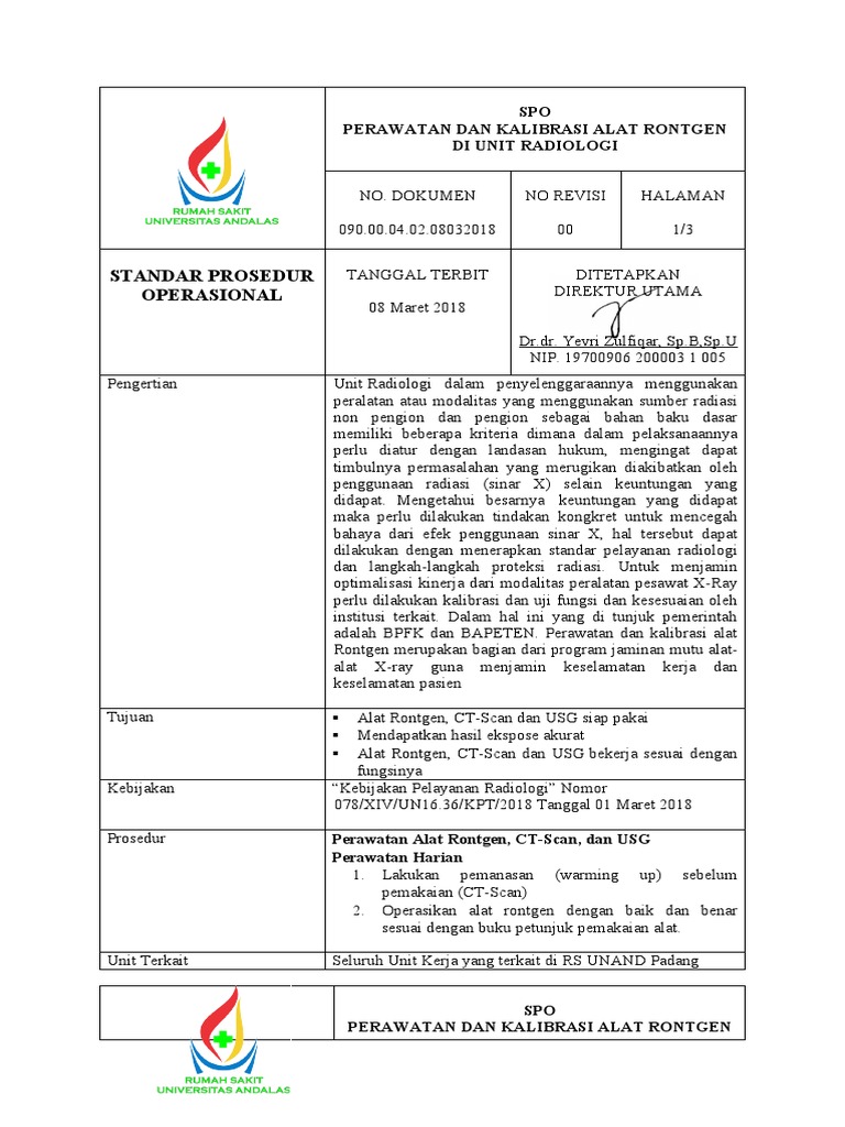 Perawatan dan Kalibrasi Alat Rontgen | PDF